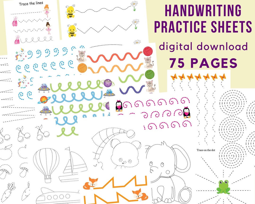 Tracing Worksheets, Handwriting Practice Sheets, Preschool Printables ...