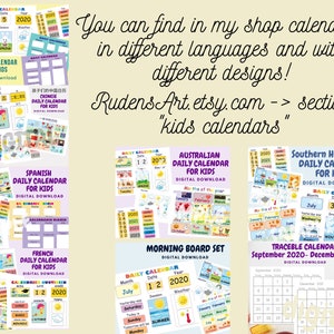 GERMAN Kids Daily Calendar With Weather Chart, Classroom Calendar 2024 ...