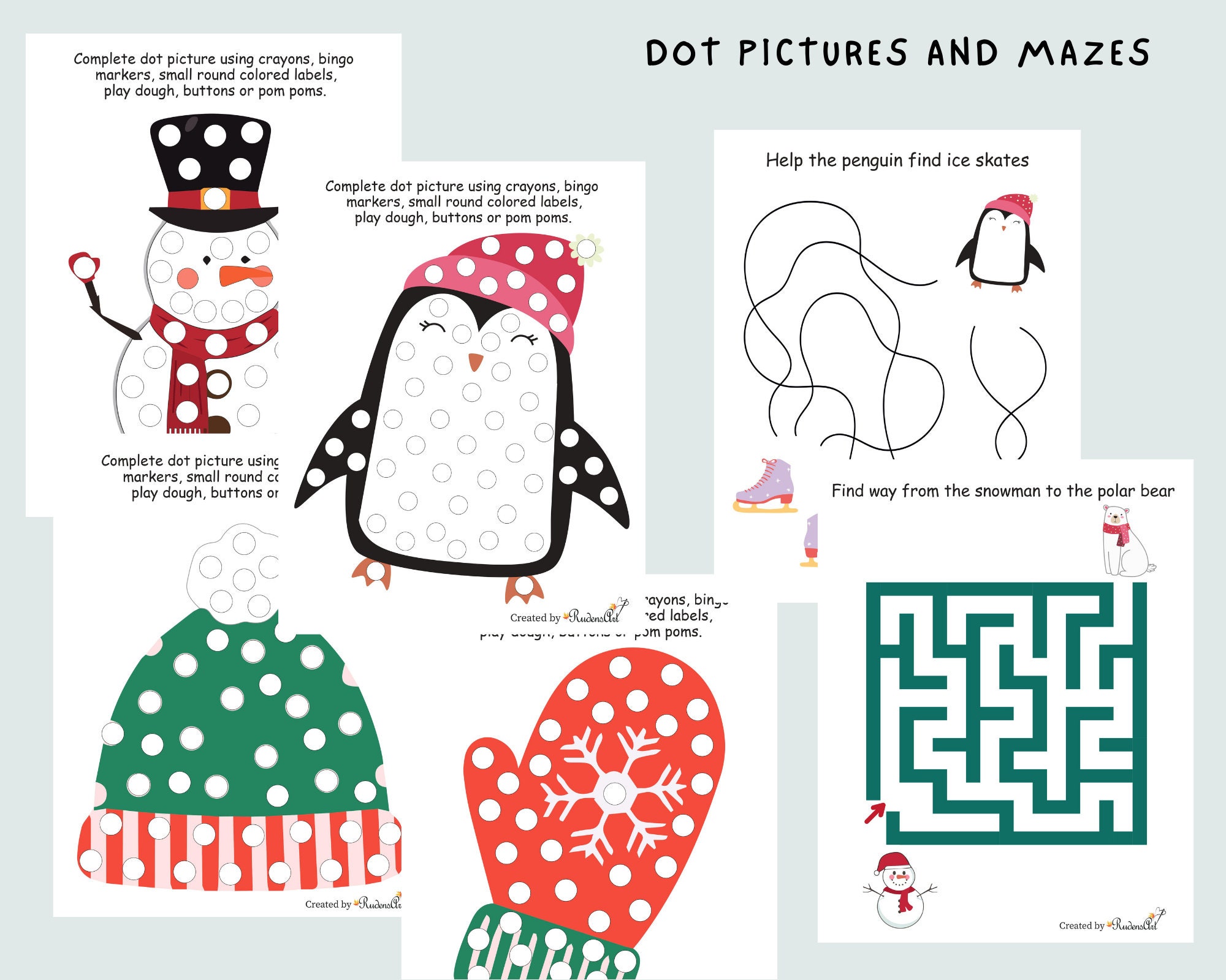 Winter Preschool Worksheets for Kids Snowman Busy Book | Etsy