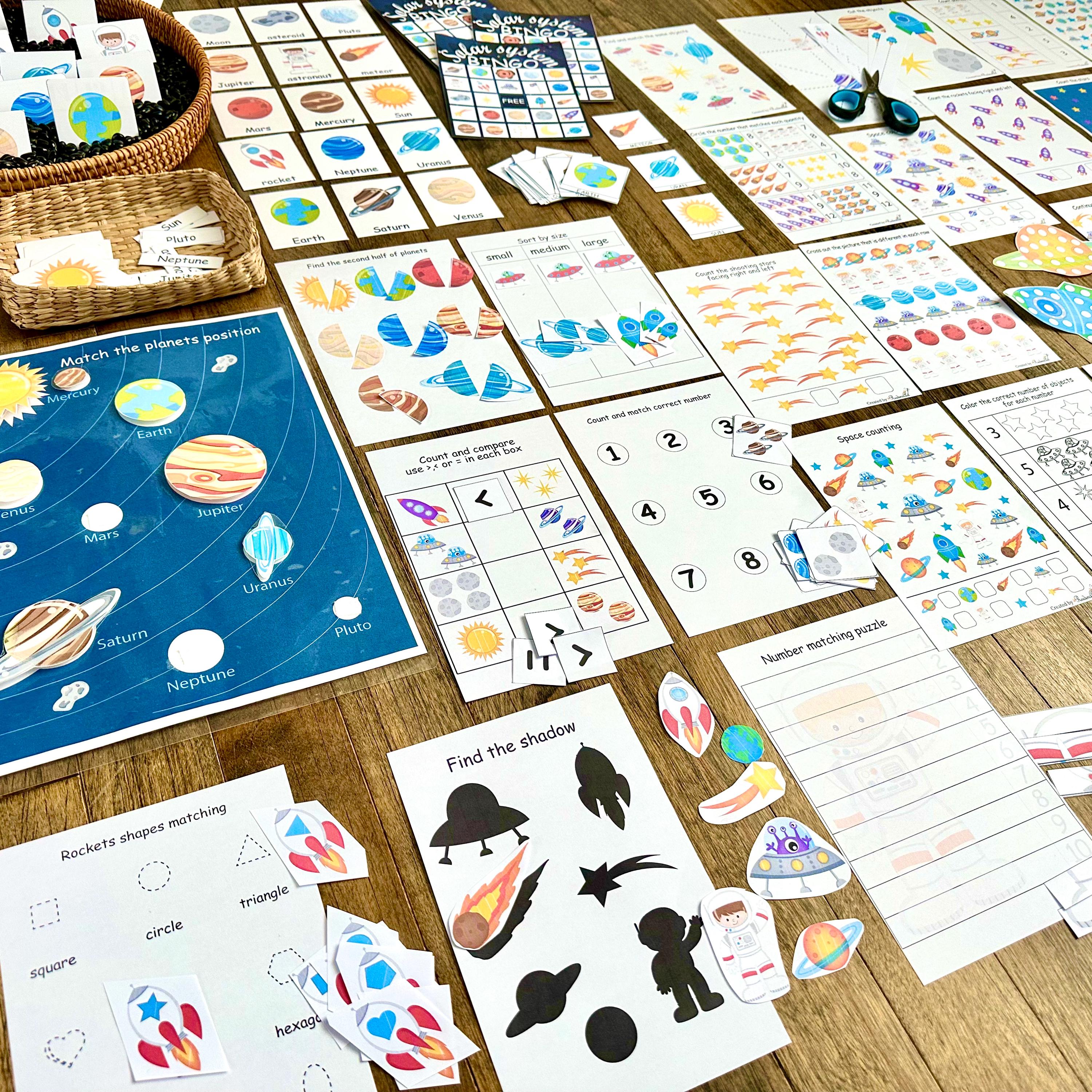 Space Worksheets, Solar System Busy Book, Planet Preschool Printable ...