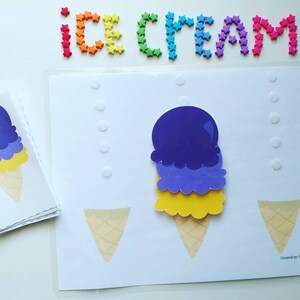Ice Cream Color Matching Game, Printable Busy Book, Color Learning ...