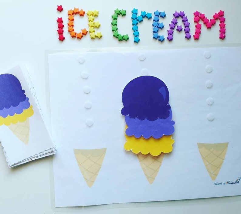 Ice cream color matching game Printable busy book Color | Etsy