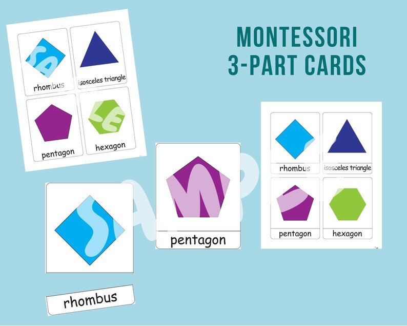 Shapes Flashcards Geometric Flash Cards Montessori - Etsy Canada