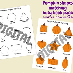 Pumpkin Busy Book Page, Fall Busy Binder for Toddlers, Halloween ...