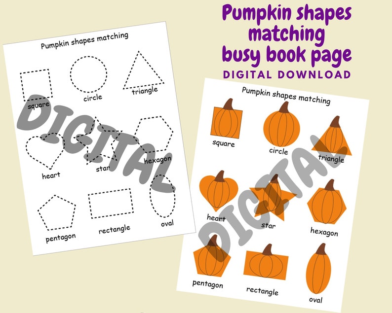 Pumpkin Busy Book Page, Fall Busy Binder for Toddlers, Halloween ...