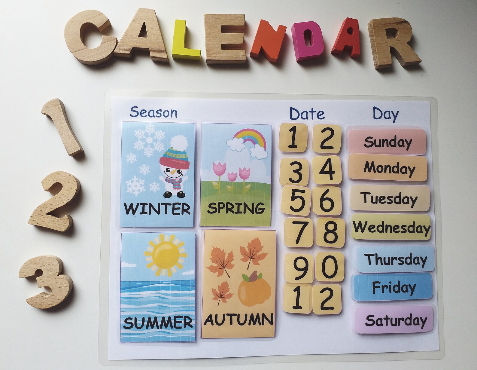 Kids Calendar and Weather Chart as a Montessori Materials or Classroom ...
