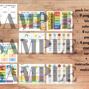 French Kids Calendar With Weather and Emotion Chart, Morning Board ...