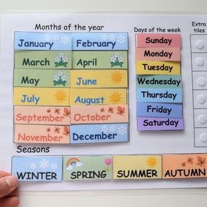 Perpetual Calendar for Kids, Daily Calendar for Toddlers, Morning Board ...