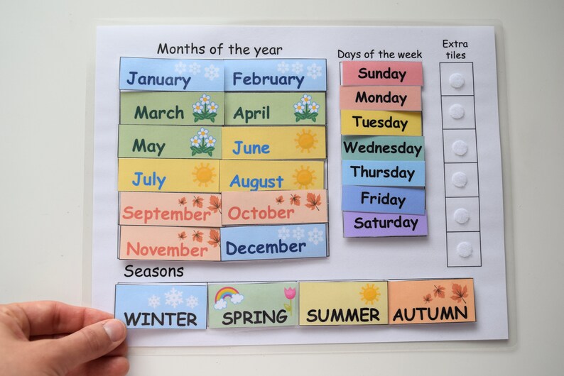 Perpetual Calendar for Kids Daily Calendar for Toddlers - Etsy Canada