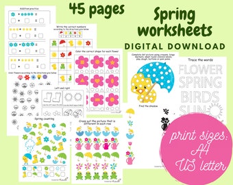 Spring Preschool Worksheets for Kids, Spring Busy Book Printable ...