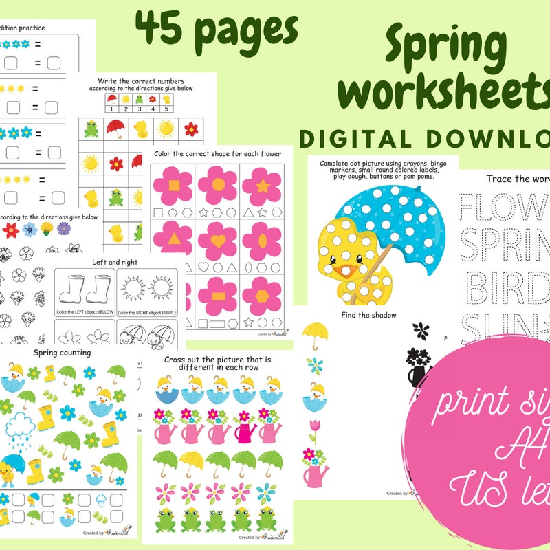 Preschool Worksheets - Etsy
