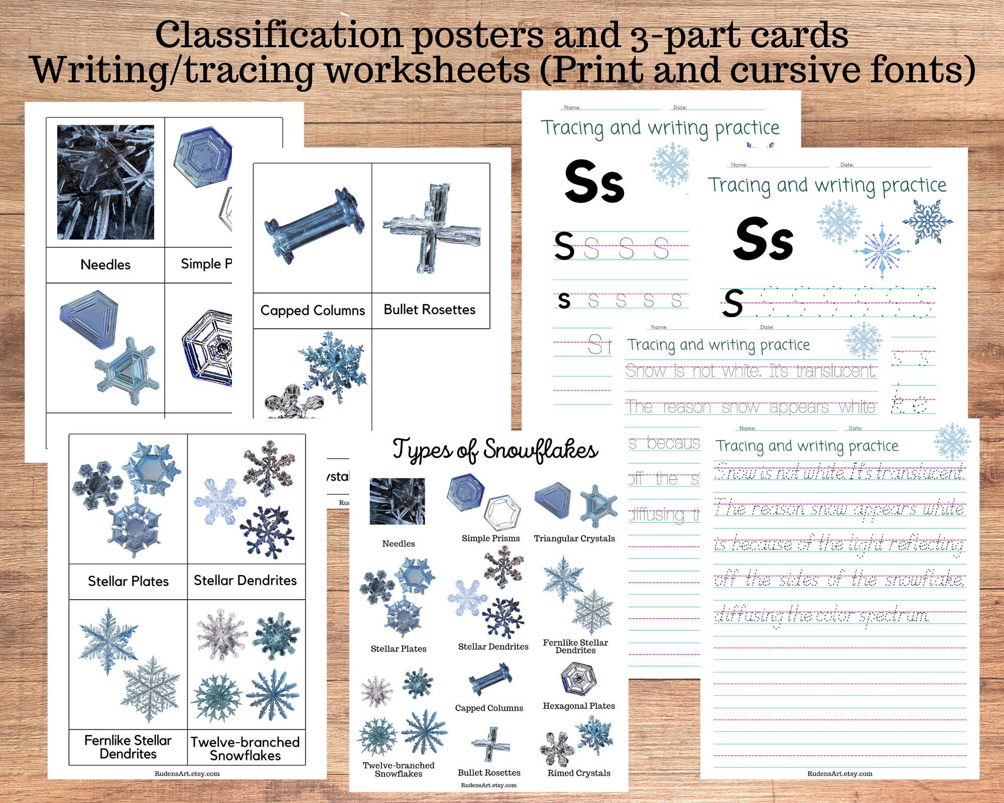 Snow Unit Study, Snowflake Anatomy, Snow Life Cycle, Snowflakes Three ...