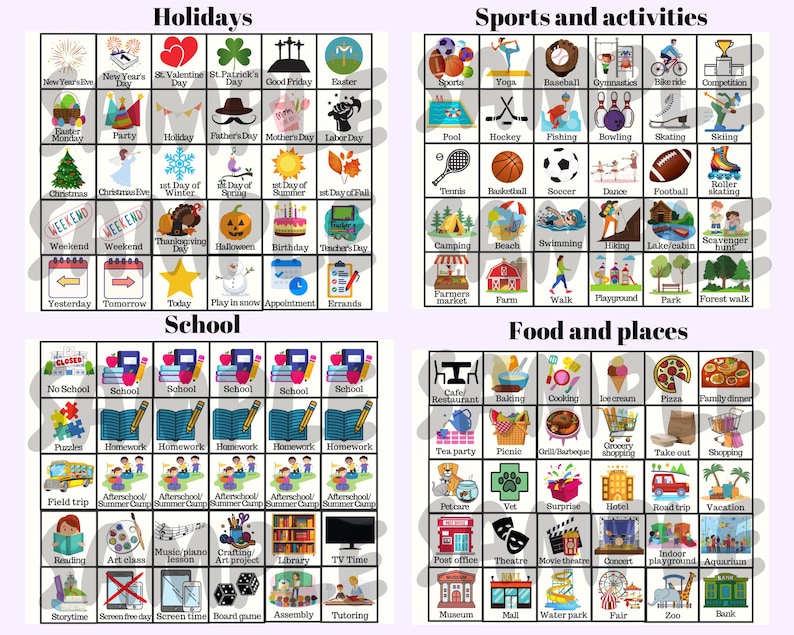 Kids Weekly Planner, Custom Weekly Kids Calendar, Visual Schedule for ...