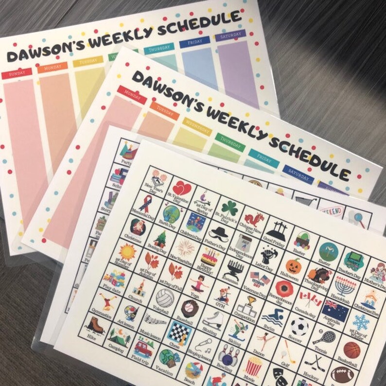 Kids Weekly Planner Custom Weekly Kids Calendar Visual - Etsy