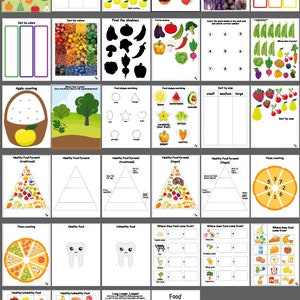 Food Busy Book for Kindergarten and Toddler Kids, Food Theme Learning ...