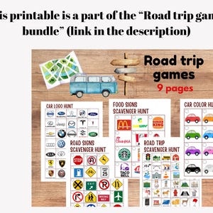 Transportation Scavenger Hunt, Car Logo Hunt, Road Trip Games, Family ...