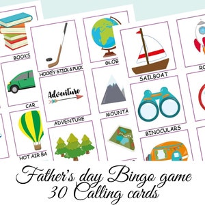 Father's Day BINGO Game, Fathers Day BINGO Cards, Printable Game, Bingo ...