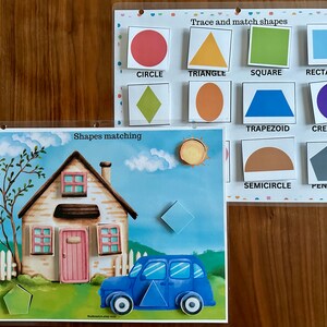 Shapes Busy Book, Toddler Activity Book Printable, Shapes Learning Book ...