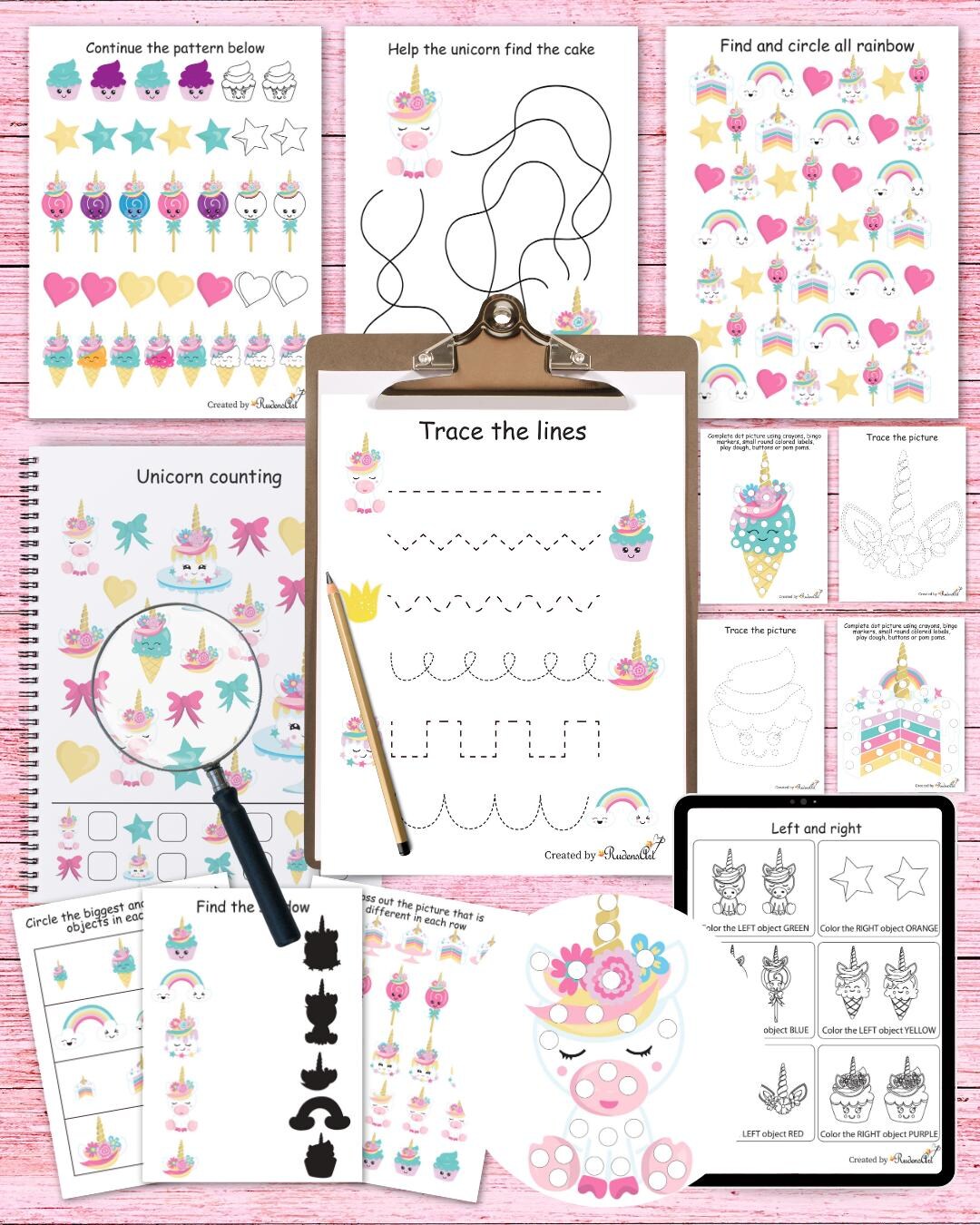 Unicorn Busy Book, Unicorn Worksheets for Kids, Toddler Girl Busy Book ...