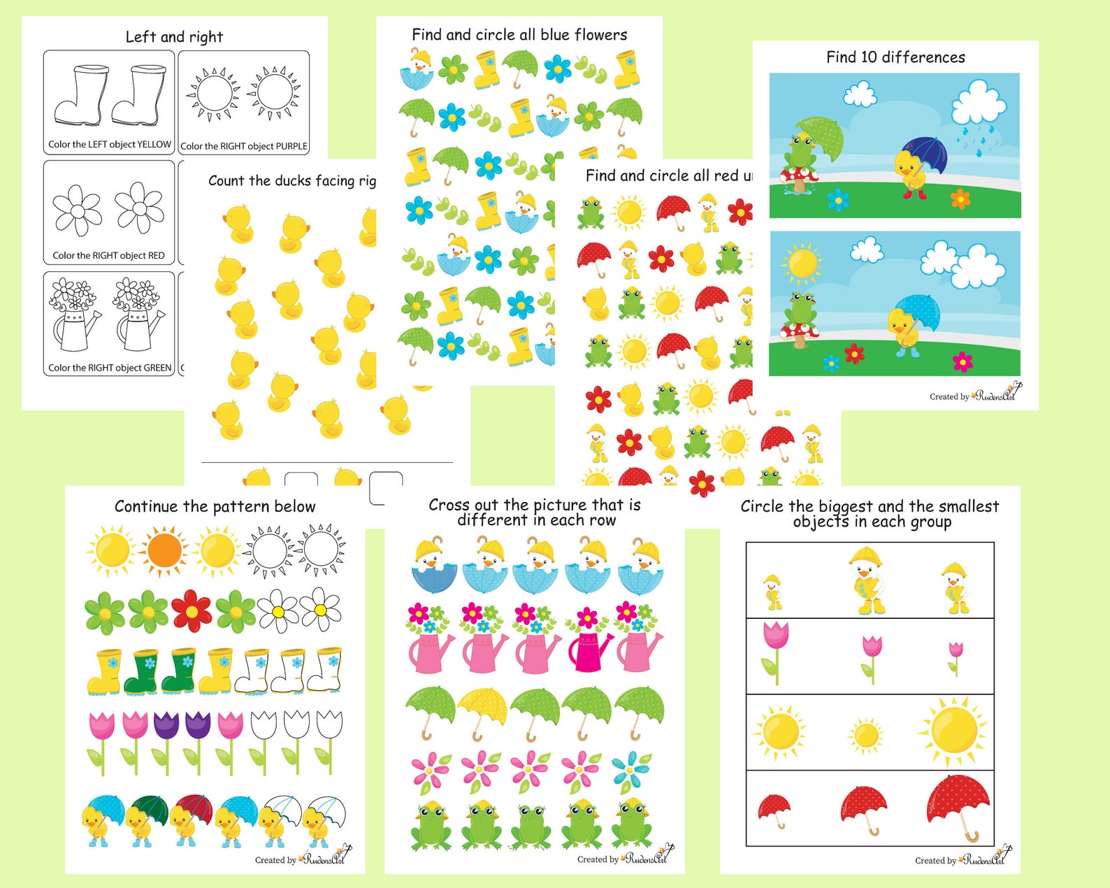 Spring Preschool Worksheets for Kids Spring Busy Book | Etsy