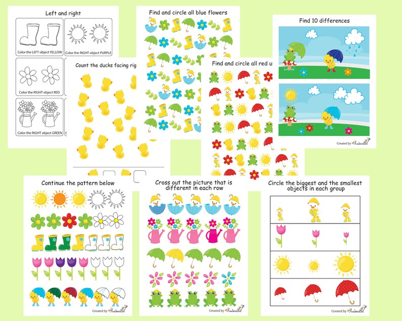 Spring Preschool Worksheets for Kids Spring Busy Book | Etsy