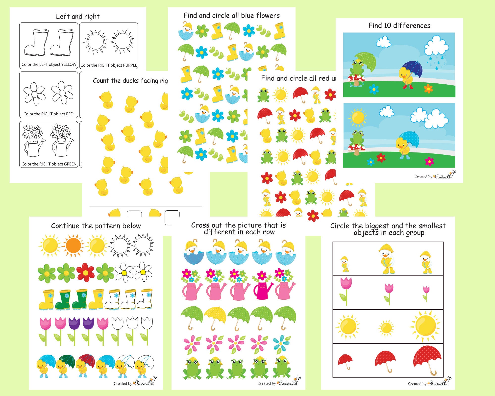 Spring Preschool Worksheets for Kids Spring Busy Book | Etsy