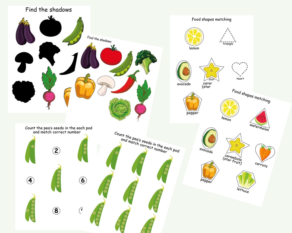 Food Busy Book for Kindergarten and Toddler Kids Food Theme - Etsy