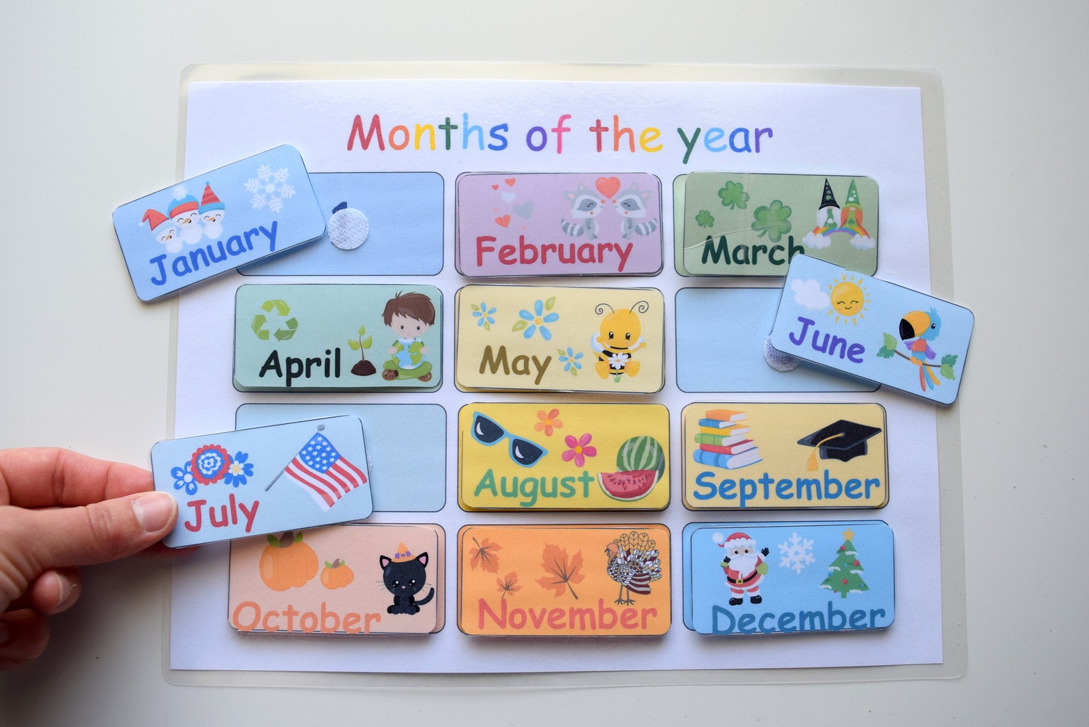 Kids Daily Calendar 2024, Morning Board, Preschool Printables, Months ...
