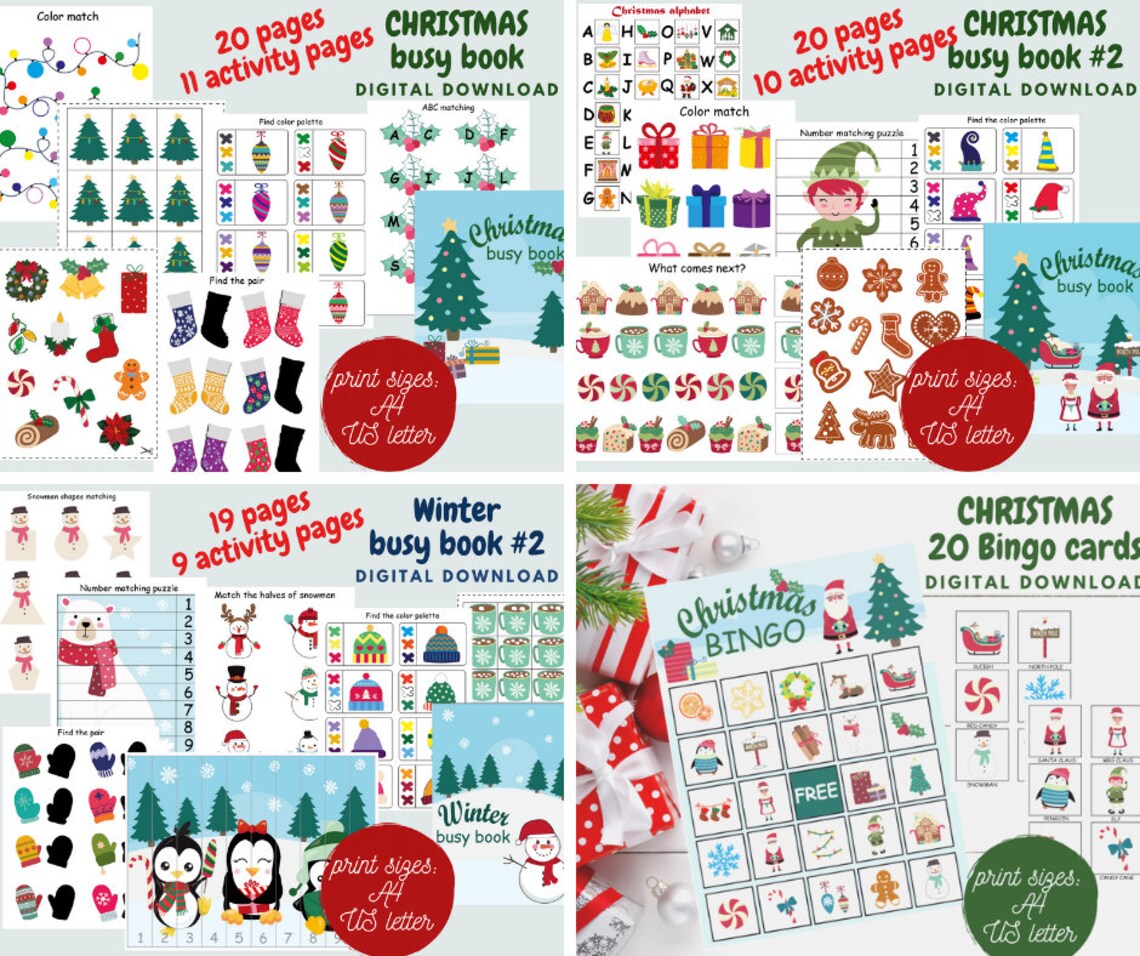 Christmas Worksheets Mega Bundle Winter Printable Busy Book - Etsy