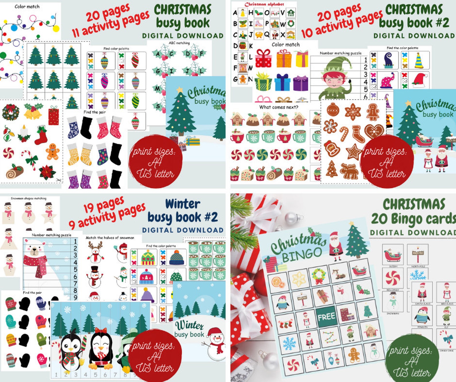 Christmas Worksheets Mega Bundle Winter Printable Busy Book | Etsy