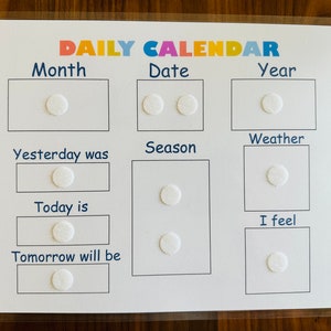 Kids Calendar With Weather and Emotion Chart as a Montessori Materials ...