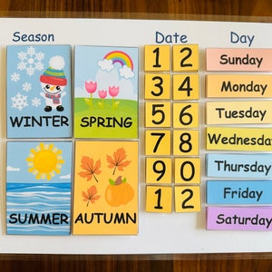 Kids Calendar With Weather and Emotion Chart as a Montessori Materials ...