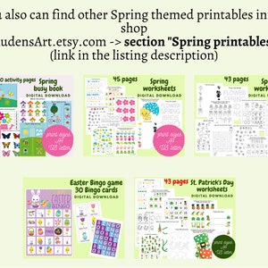 Spring Busy Book Printable for Kids, Spring Activity Workbook for ...