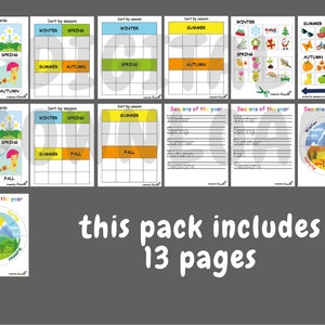 Seasons Worksheets for Preschool and Kindergarten, Four Seasons Circle ...
