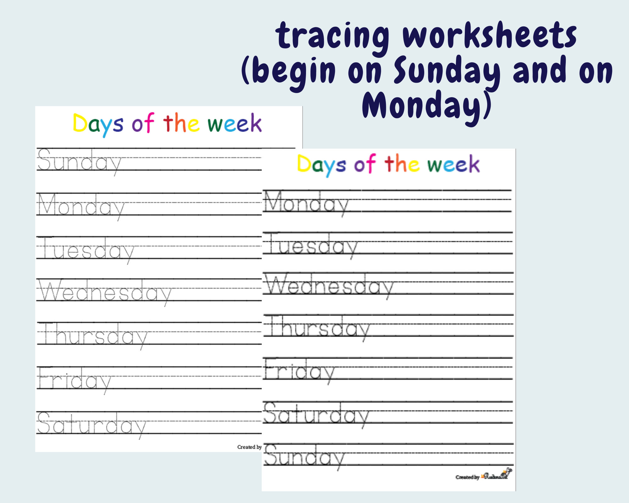 Days of the Week Worksheets for Kids Circle Time Wheel and Tracing ...