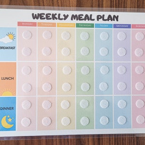 Kids Meal Planner, Visual Weekly Meal Calendar, Kids Menu Template ...