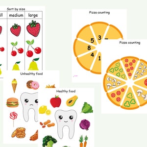 Food Busy Book for Kindergarten and Toddler Kids, Food Theme Learning ...