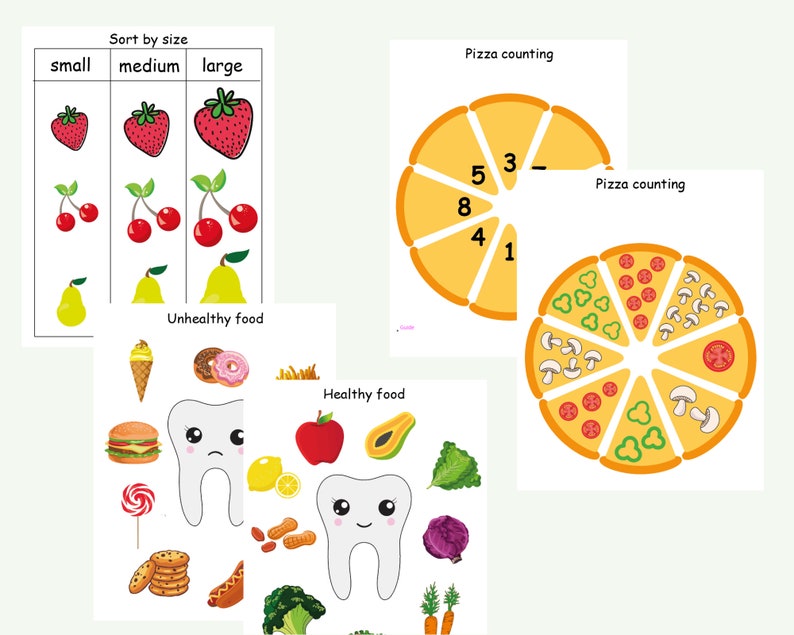 Food Busy Book for Kindergarten and Toddler Kids, Food Theme Learning ...