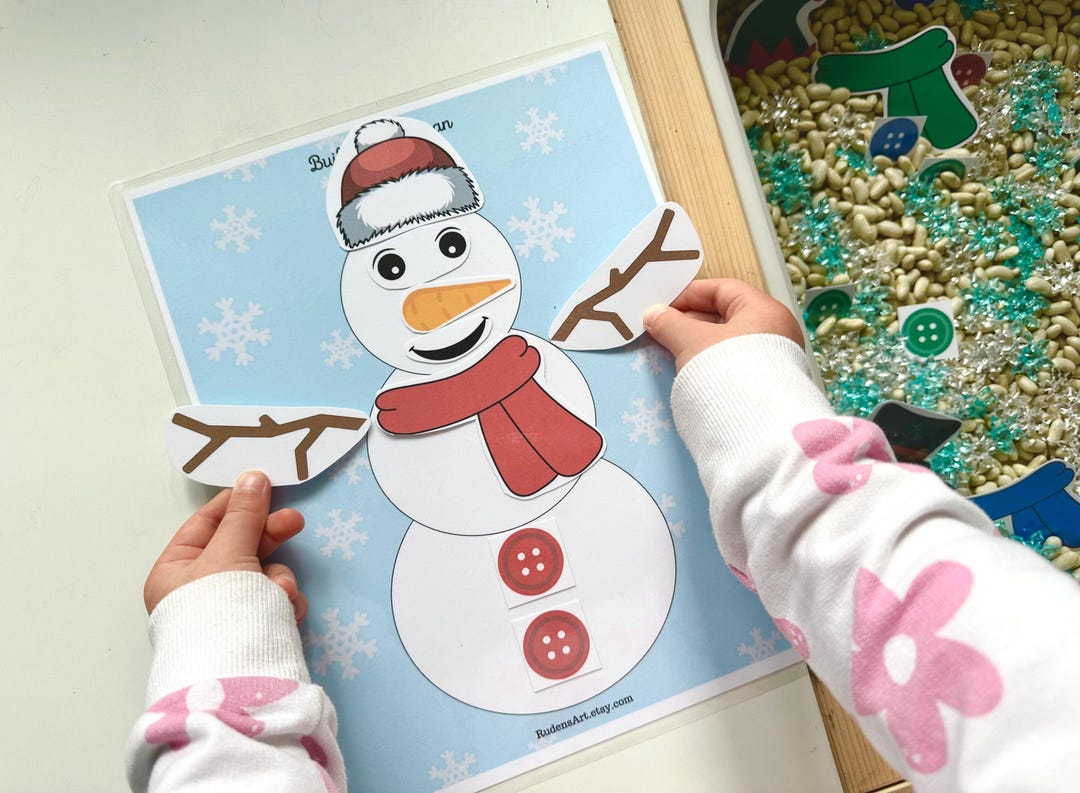 Build a Snowman, Dress up the Snowman, Cut and Glue Activity, Winter ...