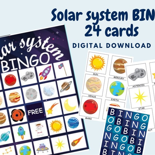 Space Bingo Printable Party Game 30 Bingo Cards Space - Etsy