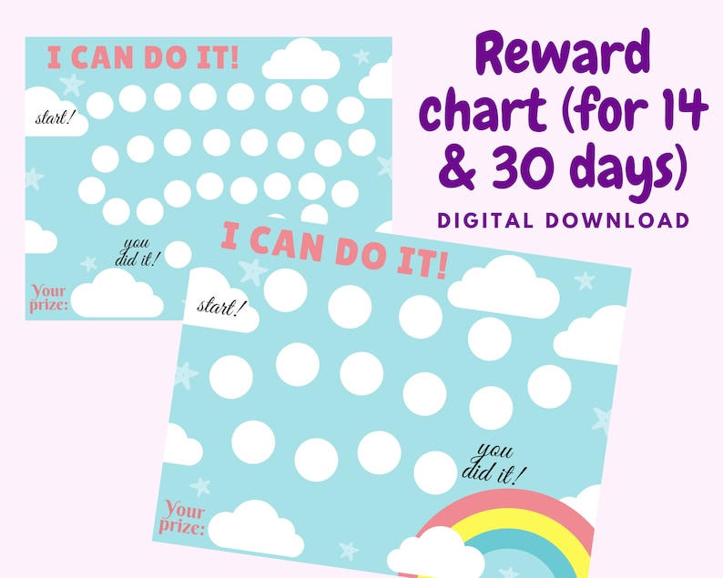 Rainbow Chore Chart for Kids Reward Chart for Kids Behavior - Etsy