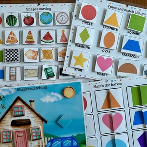 Shapes Busy Book, Toddler Activity Book Printable, Shapes Learning Book ...