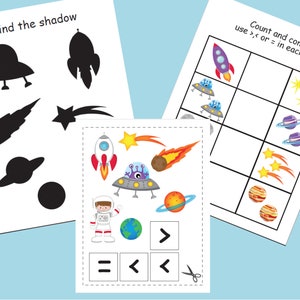 Space Busy Book, Solar System Cut and Glue Activity Book, Printable ...