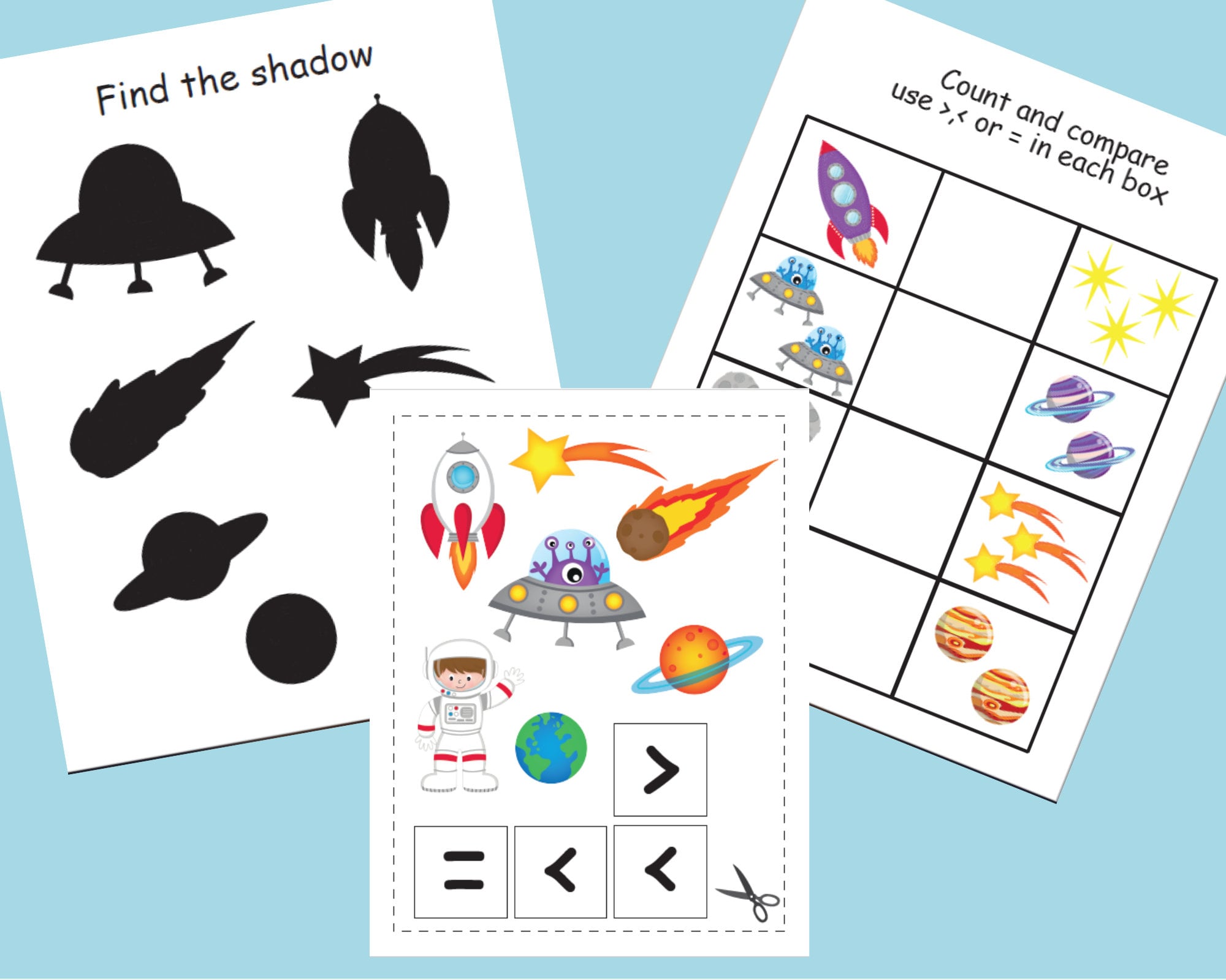 Space Busy Book, Solar System Cut and Glue Activity Book, Printable ...