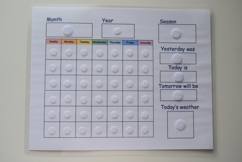 Perpetual Calendar for Kids Daily Calendar for Toddlers - Etsy Canada