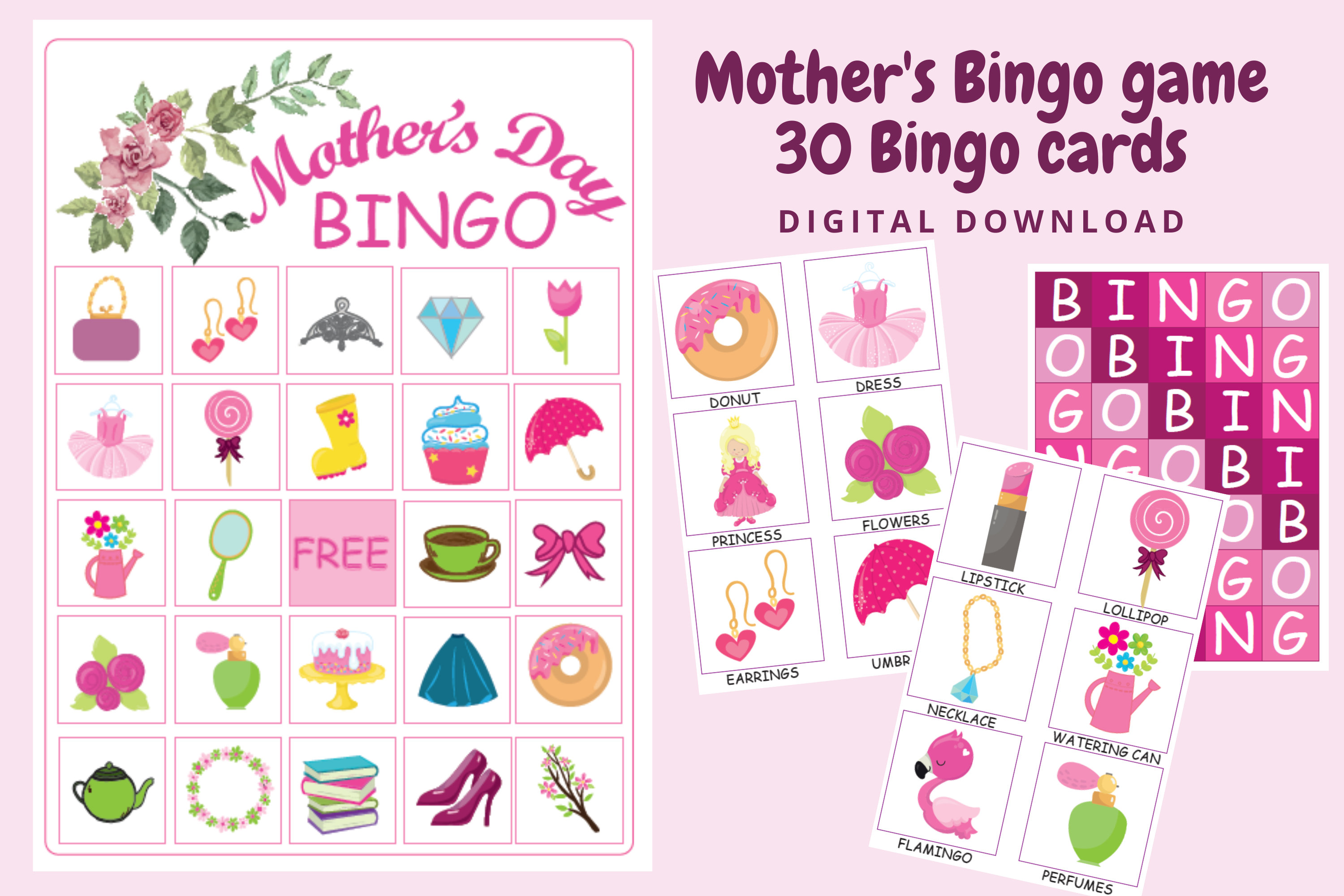 Mother's Day BINGO Game Mothers Day BINGO Cards - Etsy