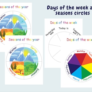 Circle Time Worksheets for Kids - Days, Months and Seasons Wheels and ...