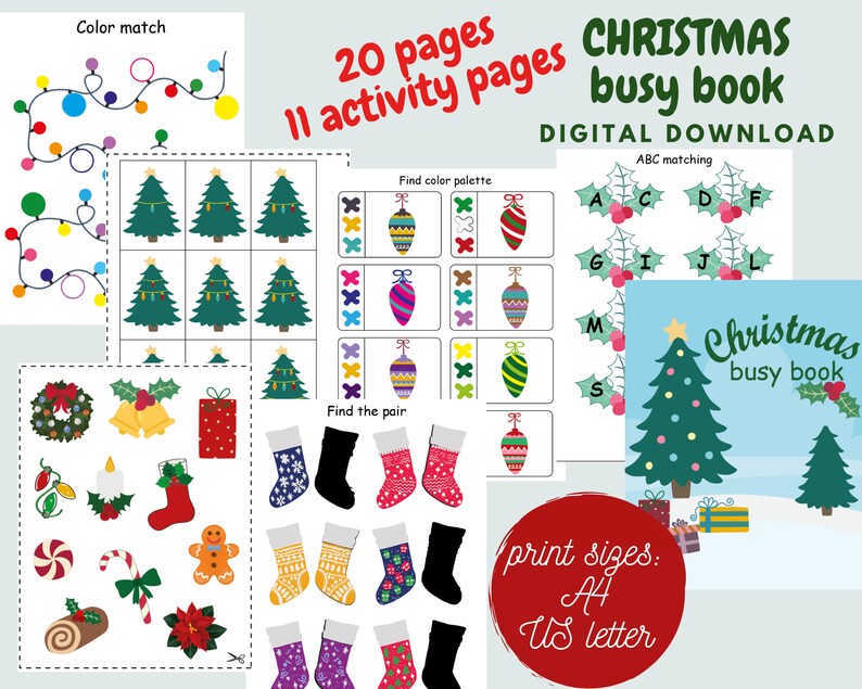 Christmas Busy Book for Toddlers Winter Printable Busy Binder - Etsy Canada