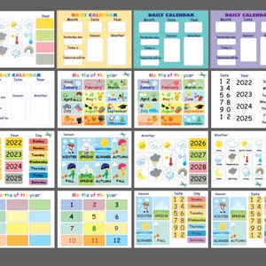 Kids Daily Calendar 2024, Morning Board, Preschool Printables, Months ...
