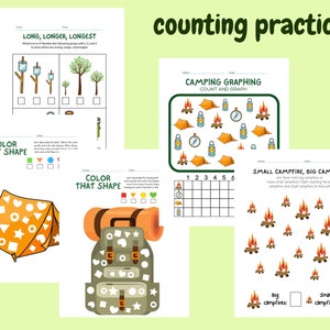 Camping Worksheets for Kids, Literacy and Math Learning Binder for ...